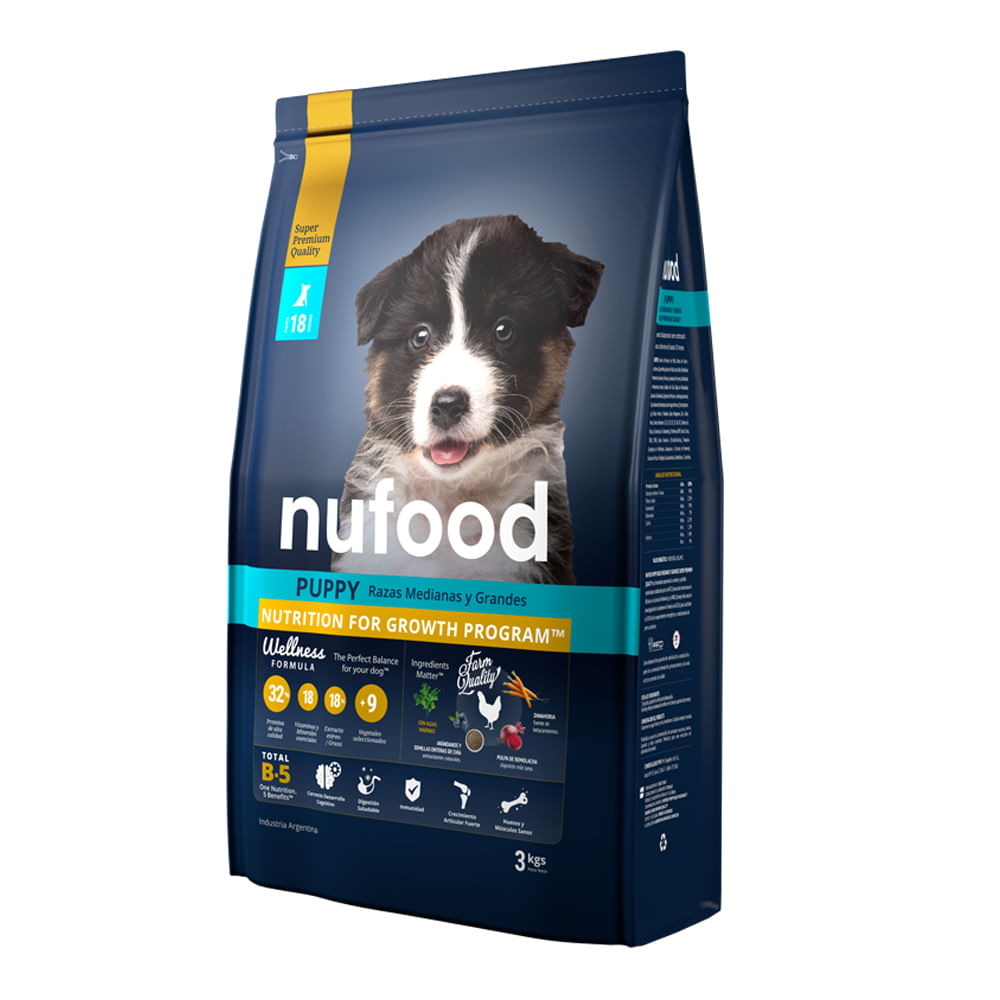Alimento Nufood Para Perro Cachorro Mediano y Grande - Puppis