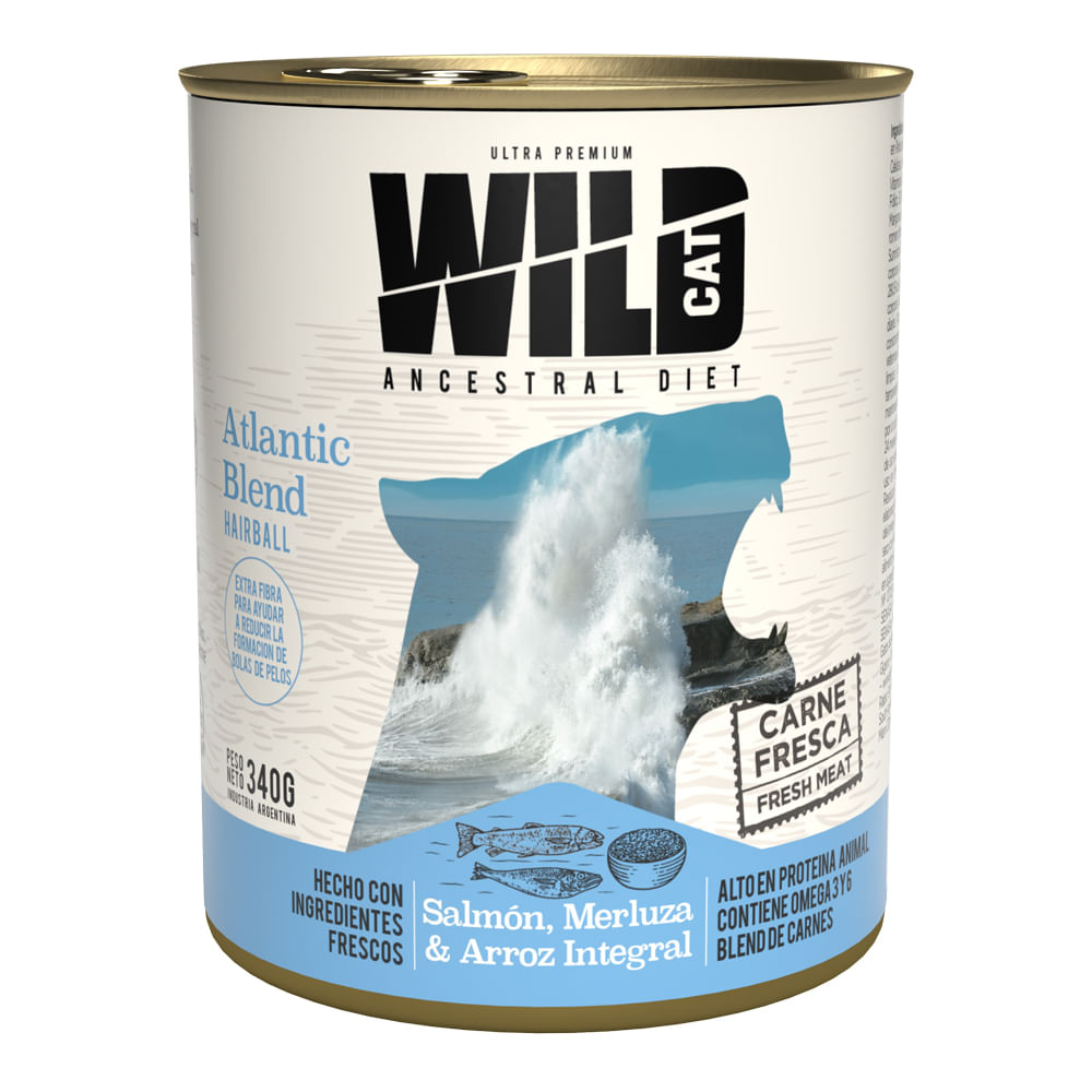 Lata Wild Salmón, Merluza Y Arroz Integral Gato Adulto - Puppis