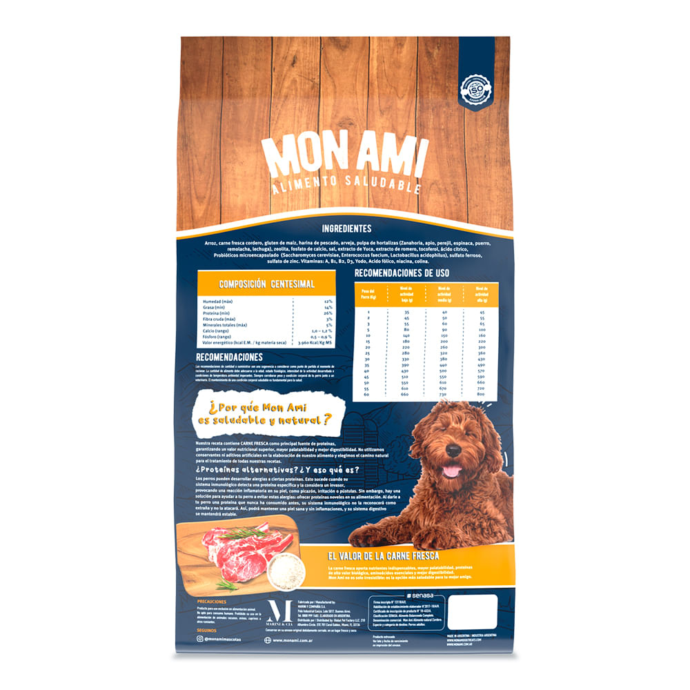 Alimento Mon Ami Cordero Perro Adulto - Puppis